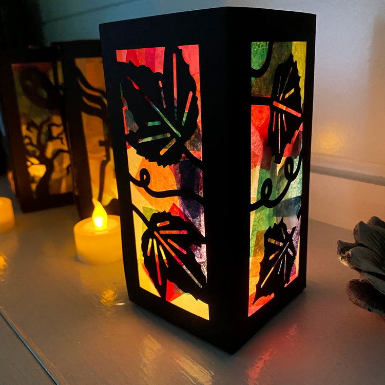 Create a Simple Paper Fall Leaves Lantern: Free SVG – PunchofColor