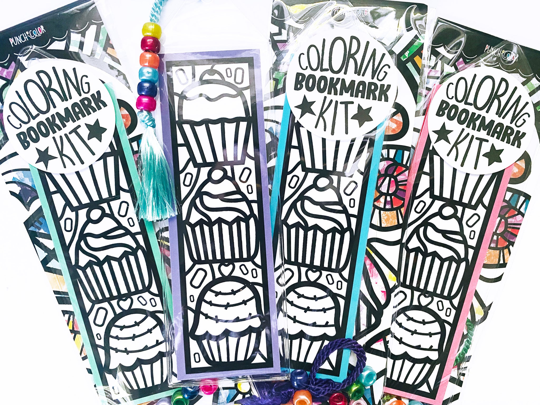 Cupcakes Coloring Bookmark Kit – PunchofColor