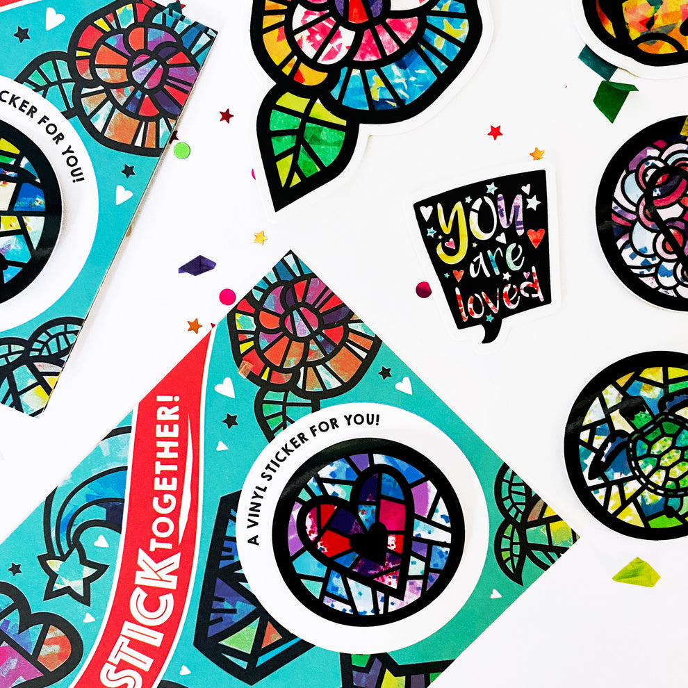 Sticker Valentine's Day Cards (set of 12) – PunchofColor