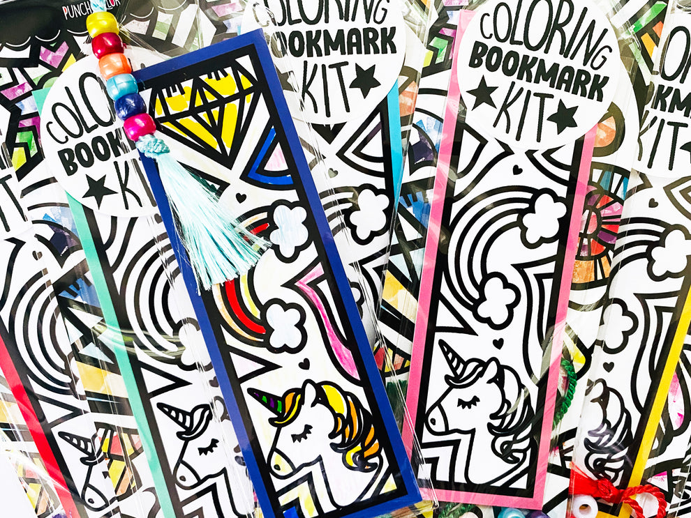 Unicorn Coloring Bookmark Kit – PunchofColor